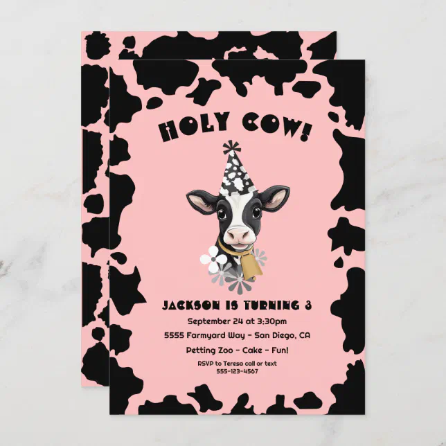 Holy Cow Birthday Party Invitation | Zazzle
