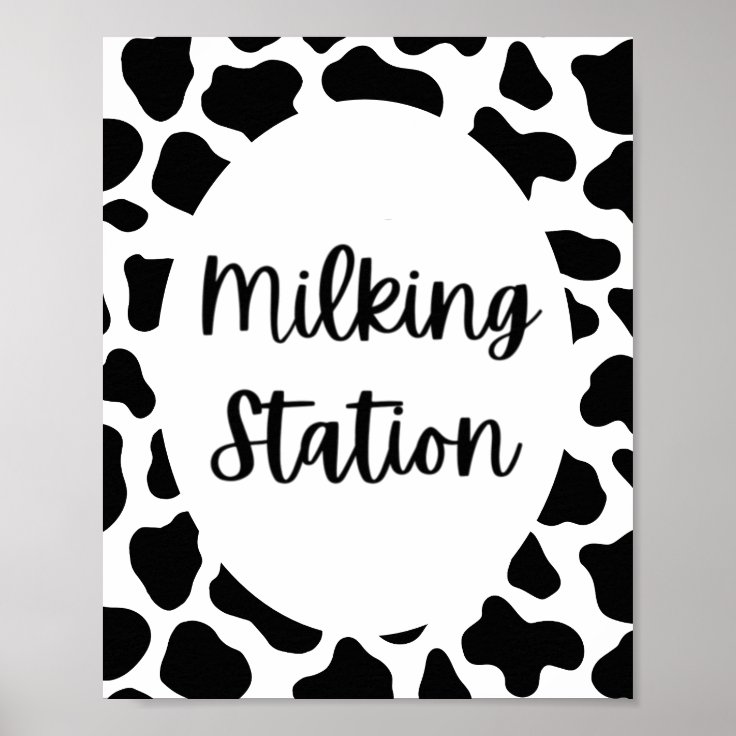 Holy Cow Birthday Party Milking Station Sign | Zazzle