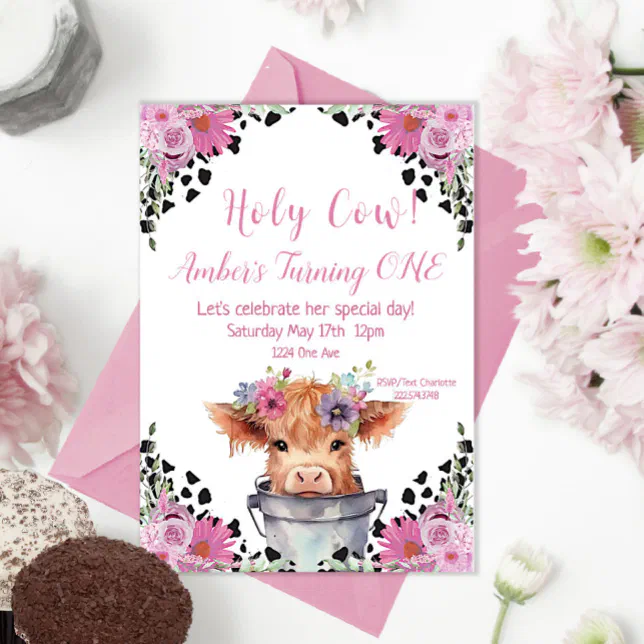 Holy Cow First Birthday Invitation | Zazzle