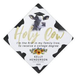 Holy Cow First Generation Graduate Graduation Cap Topper | Zazzle