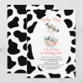 Holy Cow Girl Pink Floral Farm 1st Birthday Invitation | Zazzle