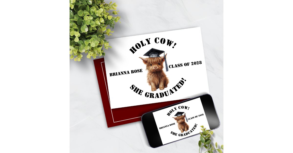 Holy Cow! Graduation Invitation | Zazzle