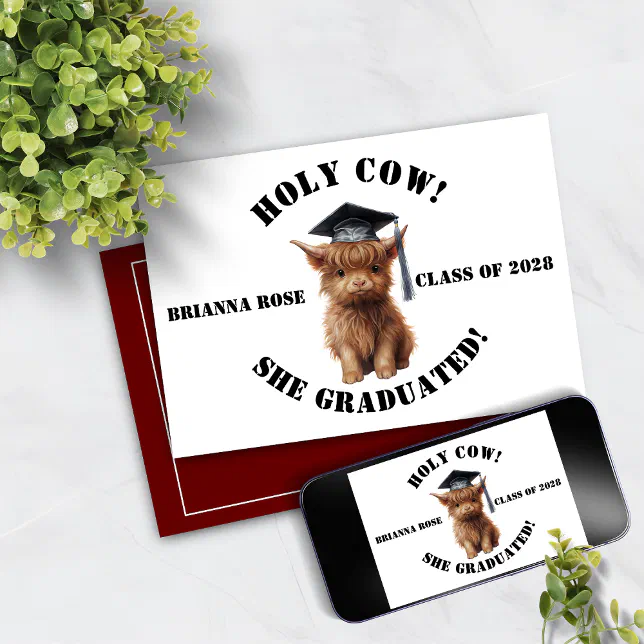 Holy Cow! Graduation Invitation | Zazzle
