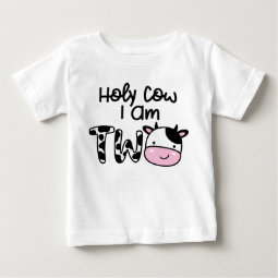 Holy Cow I Am Two Boy 2nd Birthday T-Shirt | Zazzle