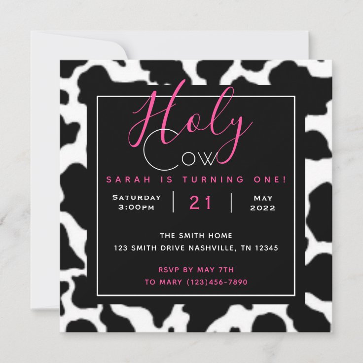 Holy Cow I’m One Invitation | Zazzle