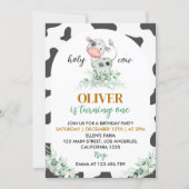 Holy Cow I'm Cow First Birthday Invitation | Zazzle
