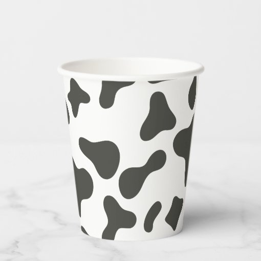 Holy Cow I'm One Cow Print Birthday Paper Cups | Zazzle