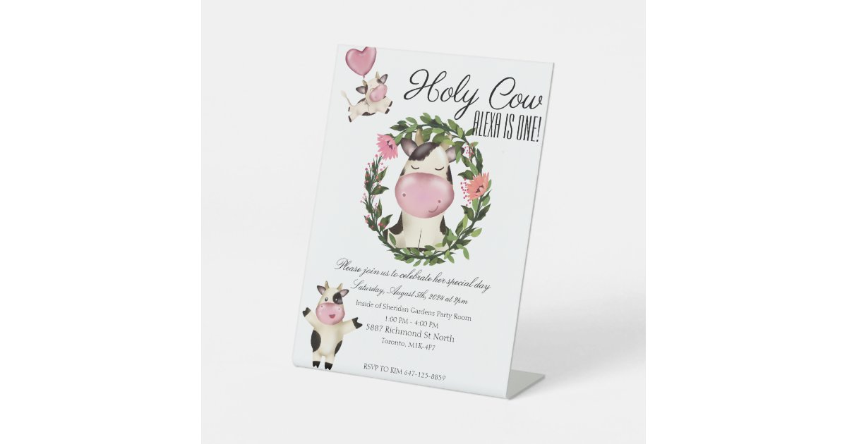Holy Cow! Pedestal Sign | Zazzle