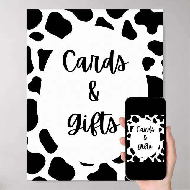 Holy Cow Print Birthday Cards and Gifts Table Sign | Zazzle