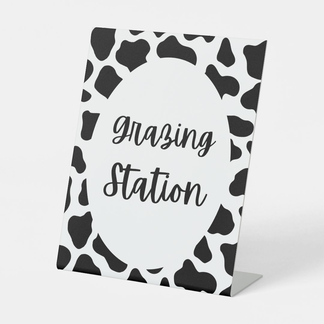 Holy Cow Print Birthday Grazing Station Sign | Zazzle