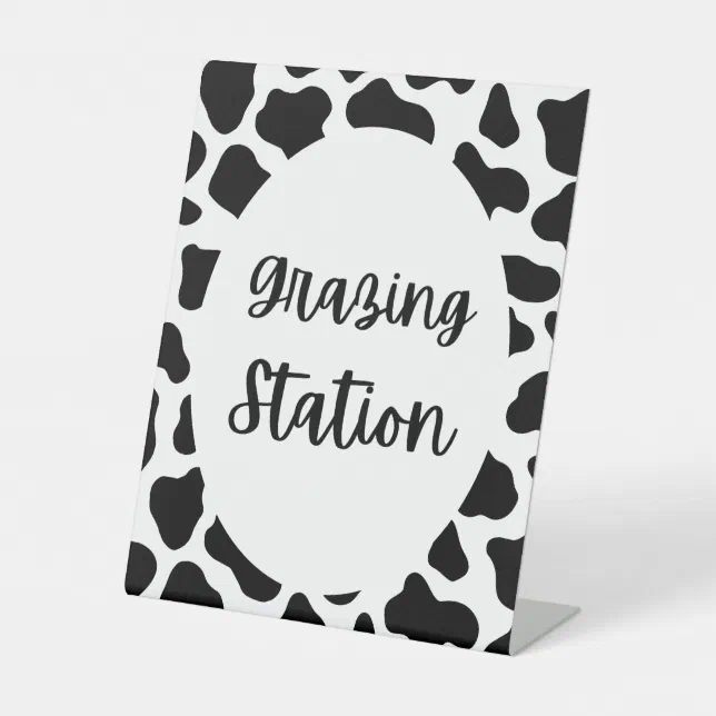Holy Cow Print Birthday Grazing Station Sign | Zazzle