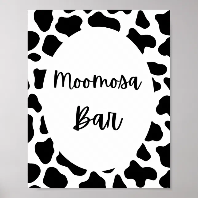 Holy Cow Print Cow Birthday Party Moo Mosa Bar | Zazzle