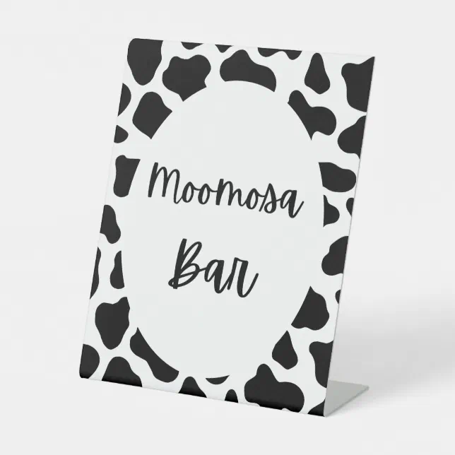 Holy Cow Print Cow Party Moo Mosa Bar Sign | Zazzle