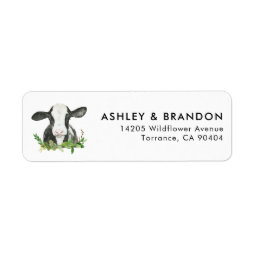 Holy Cow Print Farm Animal Cow Party Address Label | Zazzle