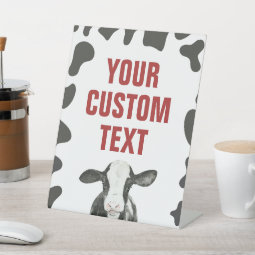 Holy Cow red 1st Birthday Pedestal Sign | Zazzle