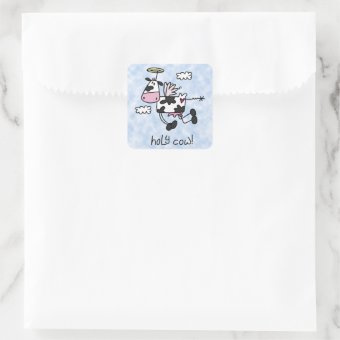 Holy Cow! Square Sticker | Zazzle