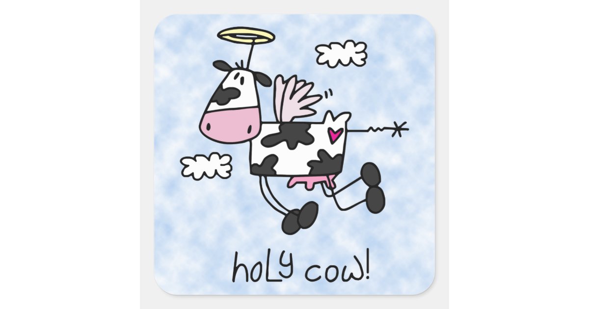 Holy Cow! Square Sticker | Zazzle