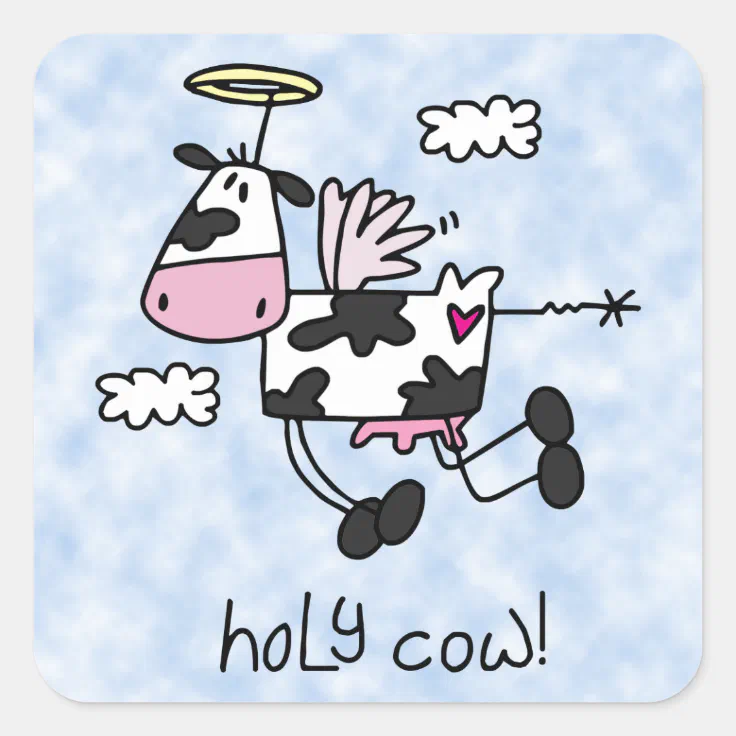 Holy Cow! Square Sticker | Zazzle