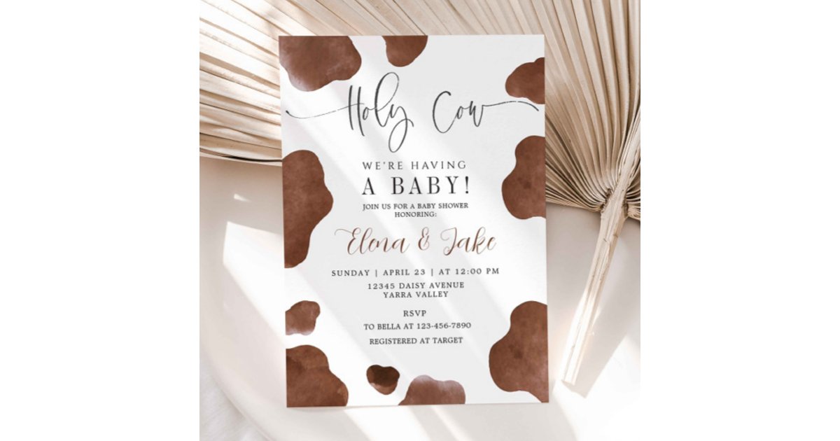 Holy Cow We're Having A Baby Farm Shower Invitation | Zazzle