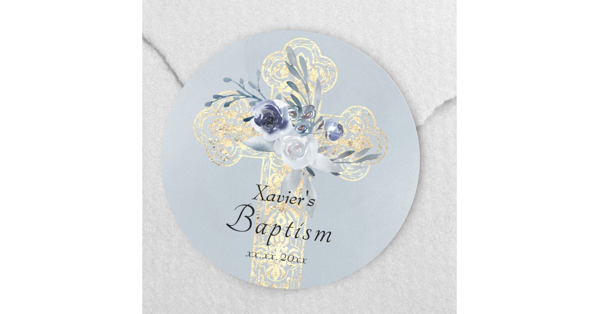 Holy Cross Baptism Classic Round Sticker | Zazzle