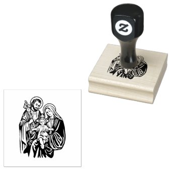 Holy Family Jesus Mary Joseph Catholic Religious Rubber Stamp | Zazzle