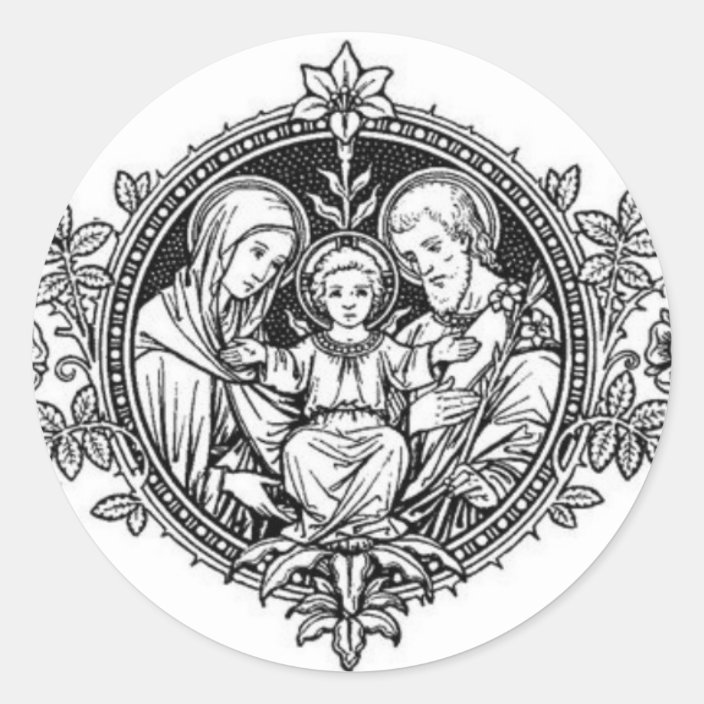 Holy Family Jesus Mary St. Joseph Classic Round Sticker | Zazzle.com
