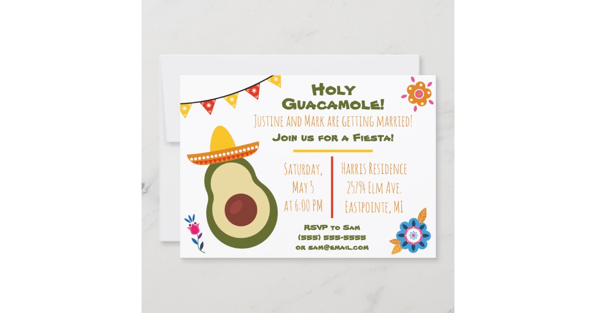 Holy Guacamole Fiesta Invitation | Zazzle