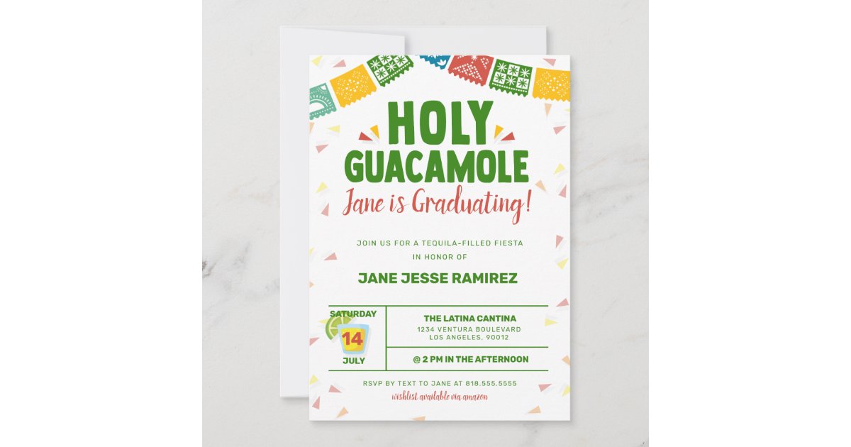 Holy Guacamole Graduation Fiesta Invitation | Zazzle