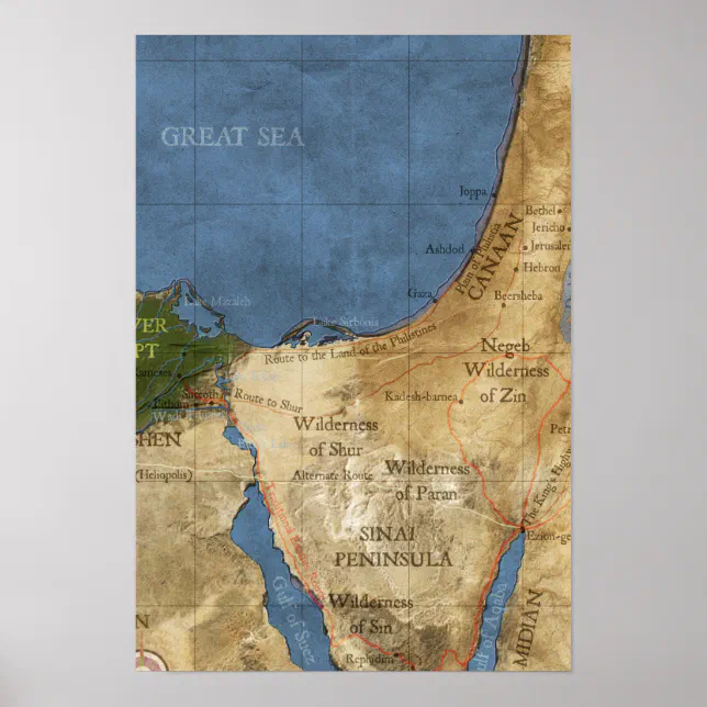 Holy land map poster | Zazzle