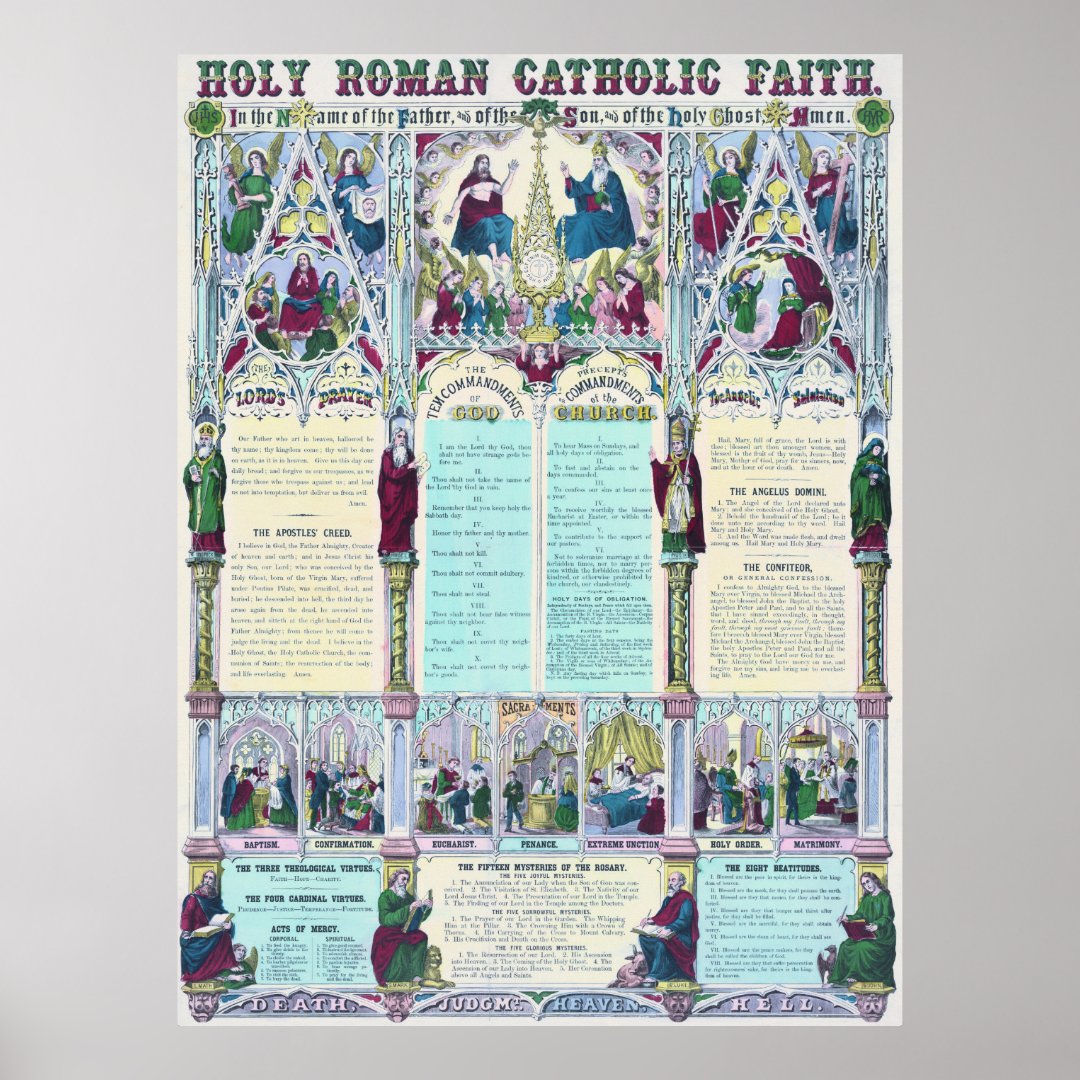 Holy Roman Catholic Faith Infographic Chart | Zazzle