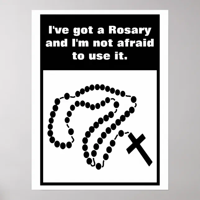 Holy Rosary Beads Catholic Cross Poster | Zazzle