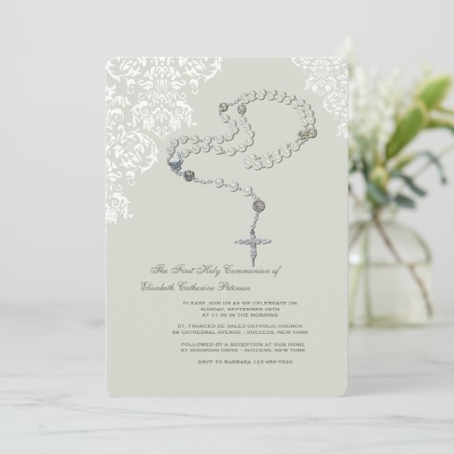 Holy Rosary Religious Invitation | Zazzle