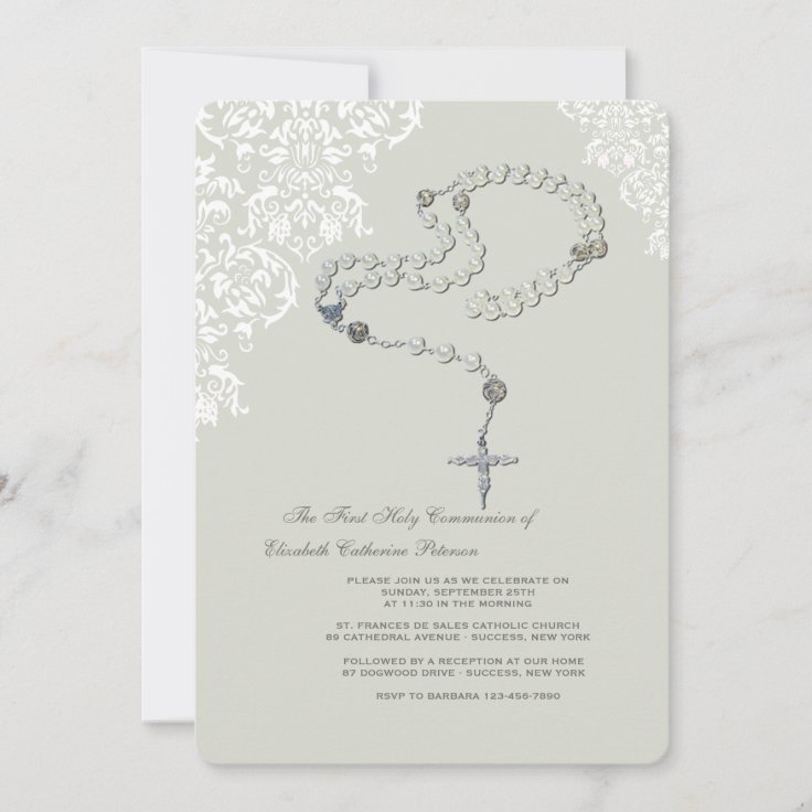 Holy Rosary Religious Invitation | Zazzle