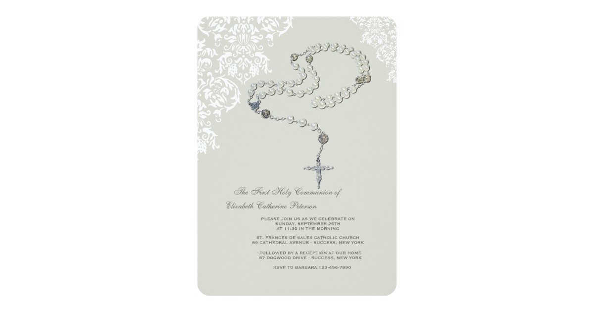 Holy Rosary Religious Invitation | Zazzle.com