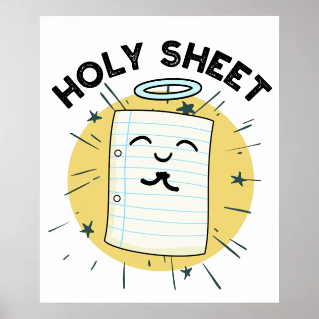 Holy Sheet Funny Halo Paper Pun Poster | Zazzle