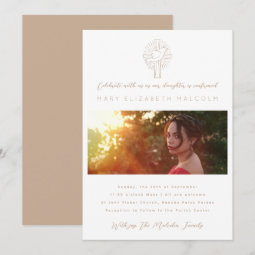 Holy Spirit Dove Cross Photo Confirmation Invitation | Zazzle