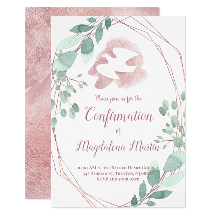 Holy Spirit foliage frame confirmation Invitation | Zazzle.com