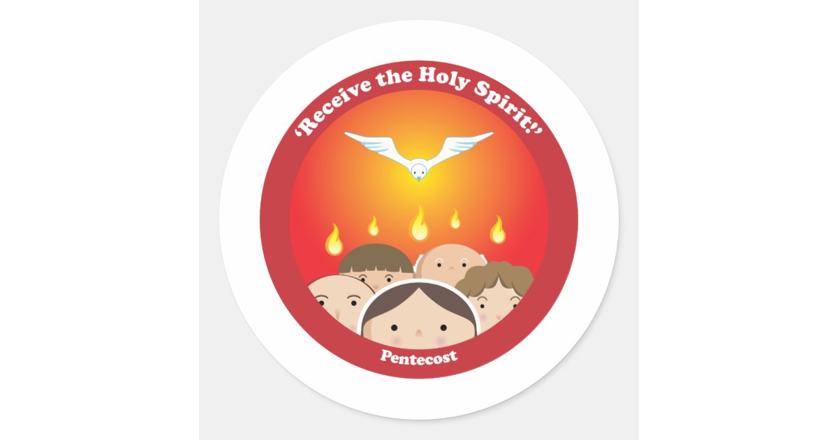 Holy Spirit Pentecost Classic Round Sticker | Zazzle.com