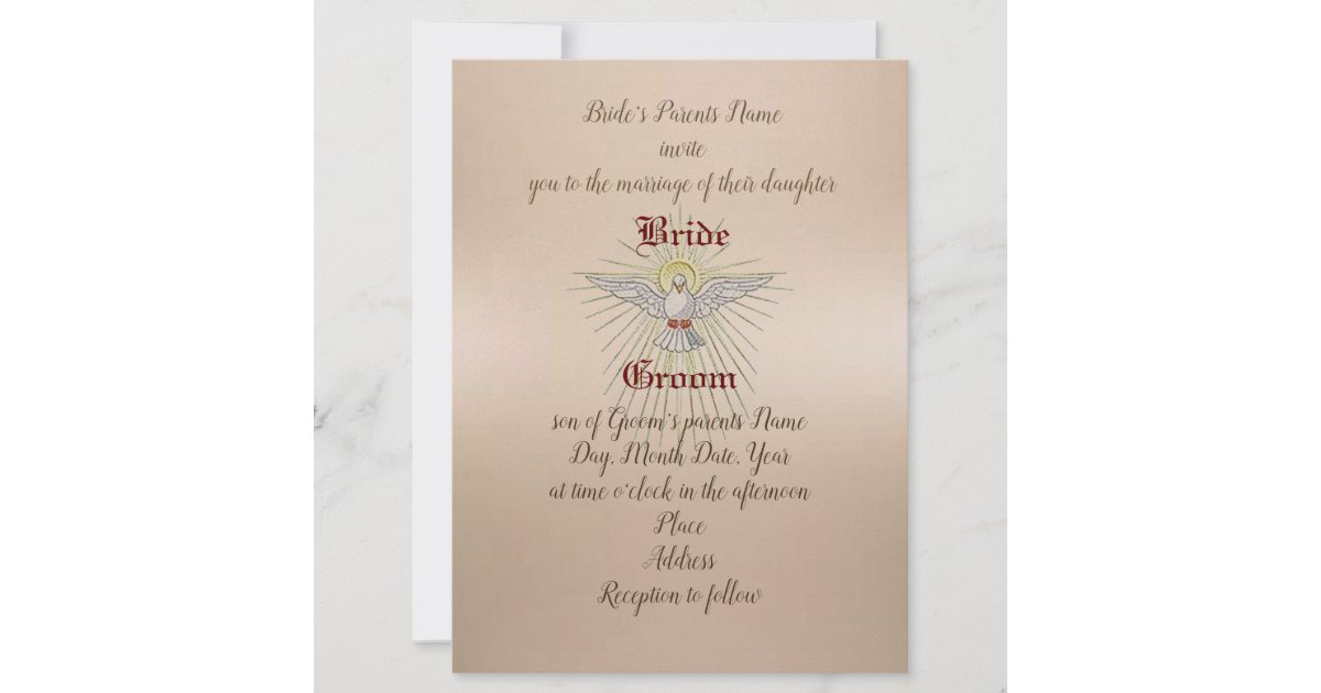 Holy Spirit Wedding Invitation | Zazzle