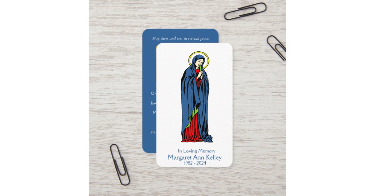 Holy Virgin Mary Catholic Prayer Card | Zazzle