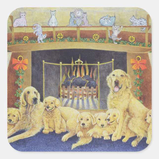 Home and Hearth Square Sticker | Zazzle