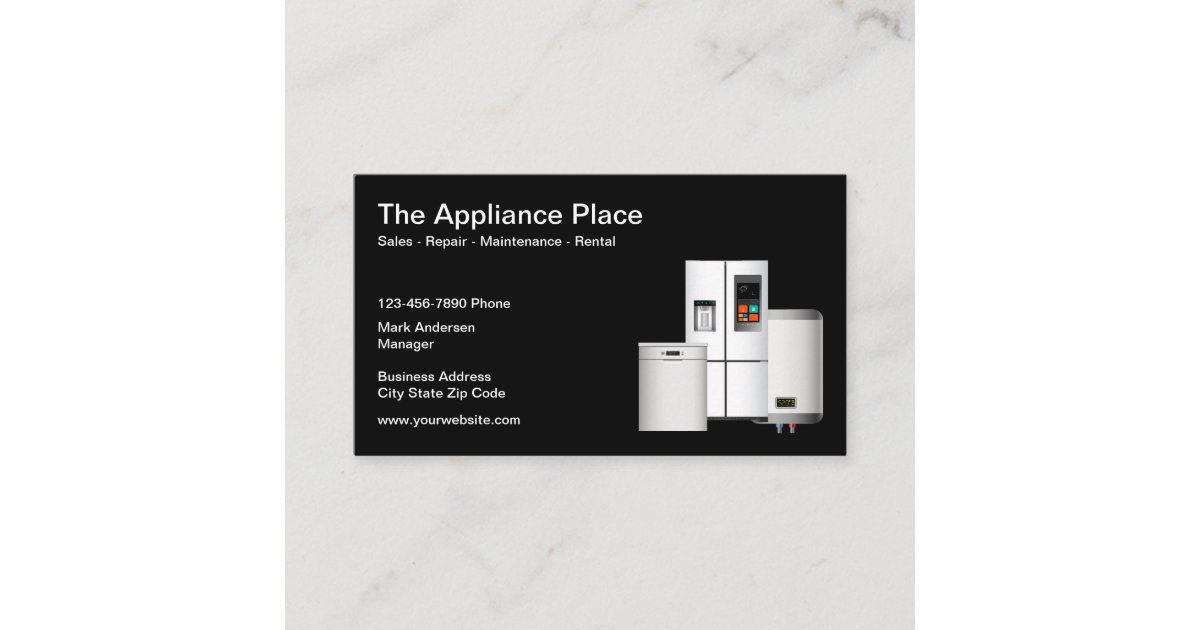 Home Appliance Sales And Service Business Card | Zazzle