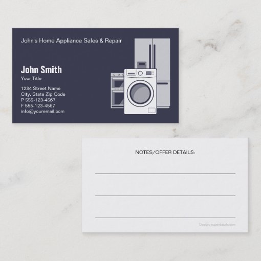Home Appliance Service, Sale and Repair Business Card | Zazzle