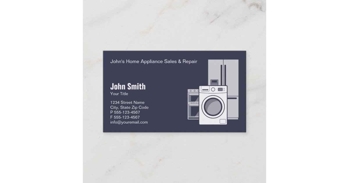 Home Appliance Service, Sale and Repair Business Card | Zazzle
