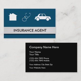 Home Auto Health Insurance Agent Business Card | Zazzle