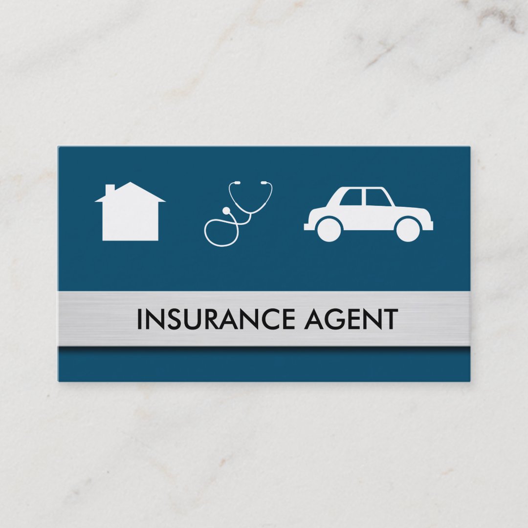 Home Auto Health Insurance Agent Business Card | Zazzle