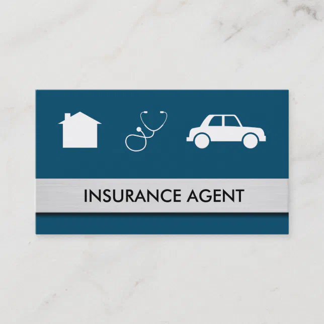 Home Auto Health Insurance Agent Business Card | Zazzle
