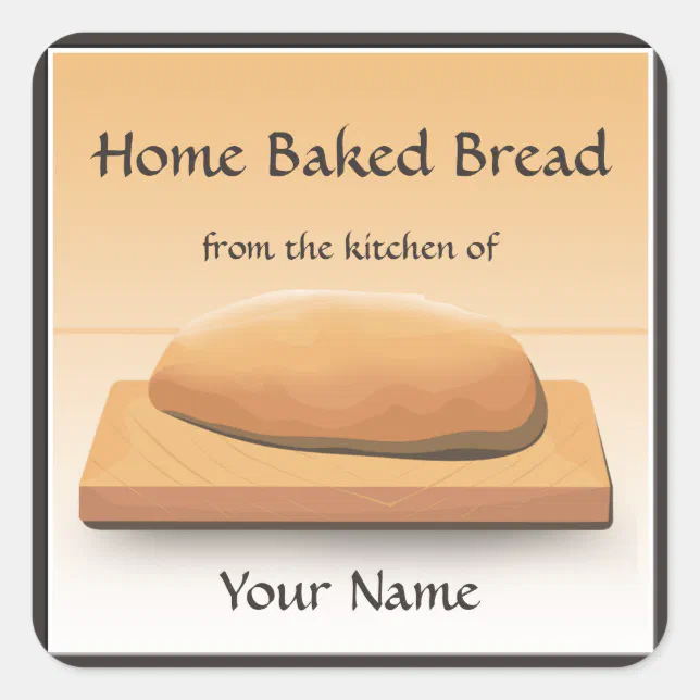 Home Baked Bread Label Sticker | Zazzle