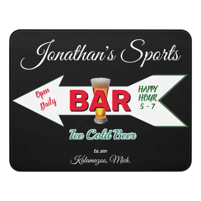 Home Bar Tavern Man Cave Cold Beer Acrylic Door Sign | Zazzle