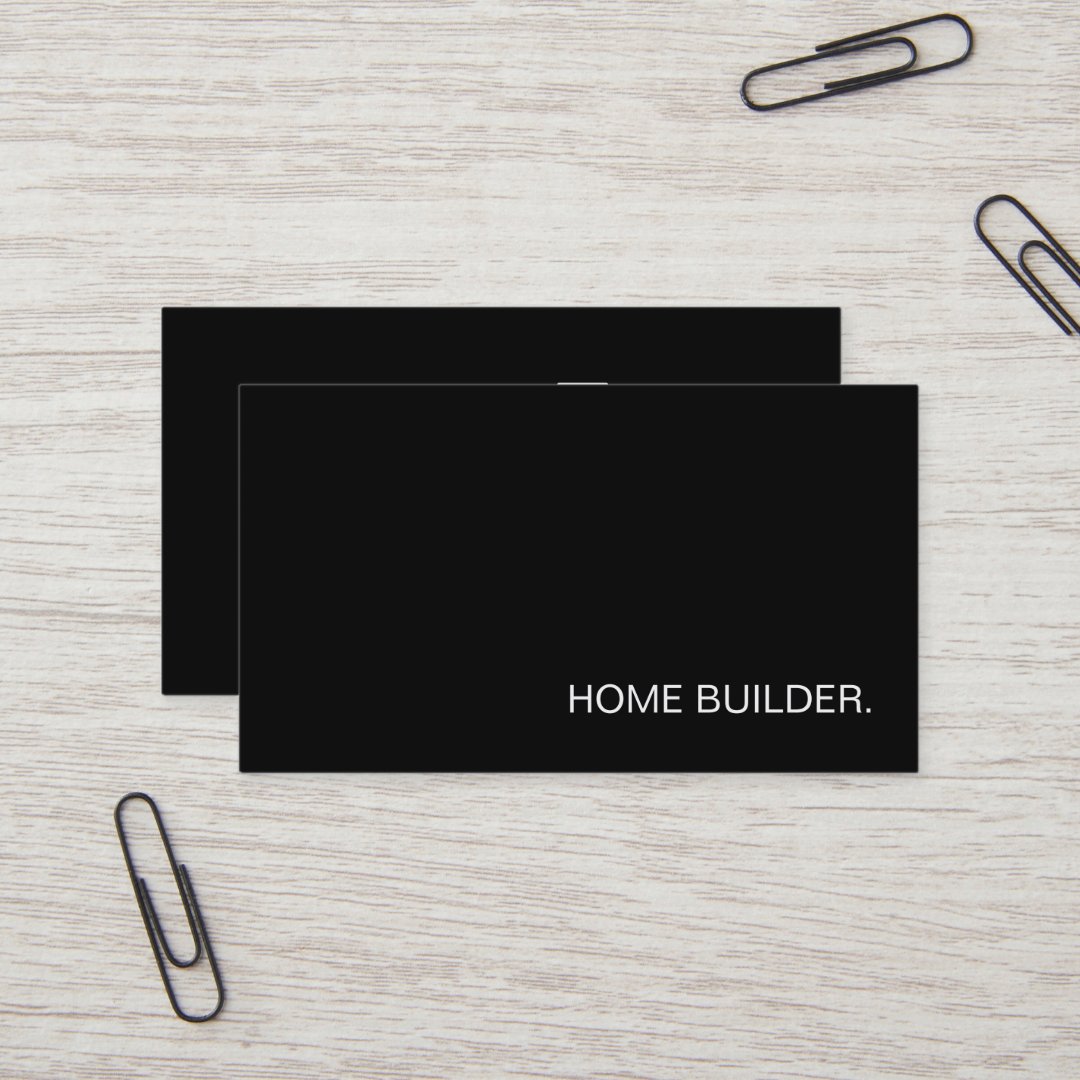 Home Builder Minimal Design Business Card | Zazzle